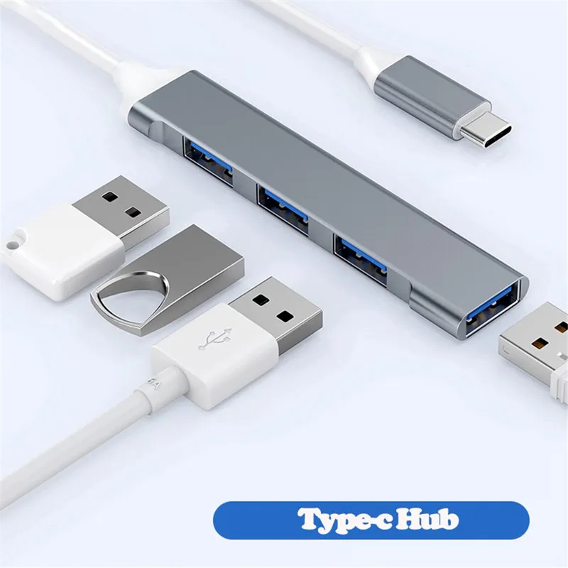 Comme l'image montrée - HUB USB 3.0 Type C 3.1, adaptateur multi répartiteur OTG à 4 ports pour ...