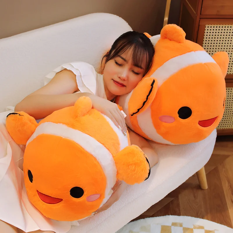 New-Large-Clown-Fish-Plush-Toy-Soft-Clownfish-Stuffed-Animals-Cuddly ...