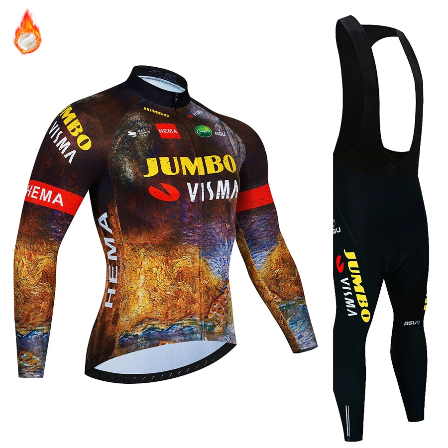 Nova jumbo velo inverno pro conjuntos de camisa ciclismo mountian ...