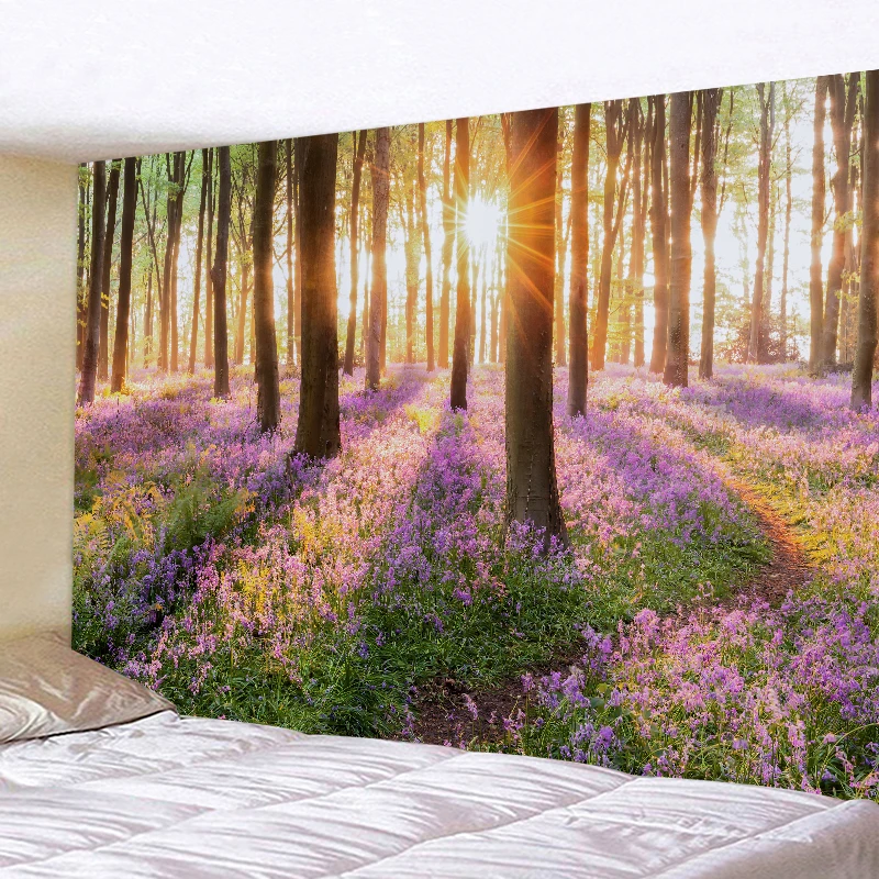 Bamboo-Forest-Tapestry-Wall-Hanging-Natural-Scenery-Tree-Dreamcatcher ...