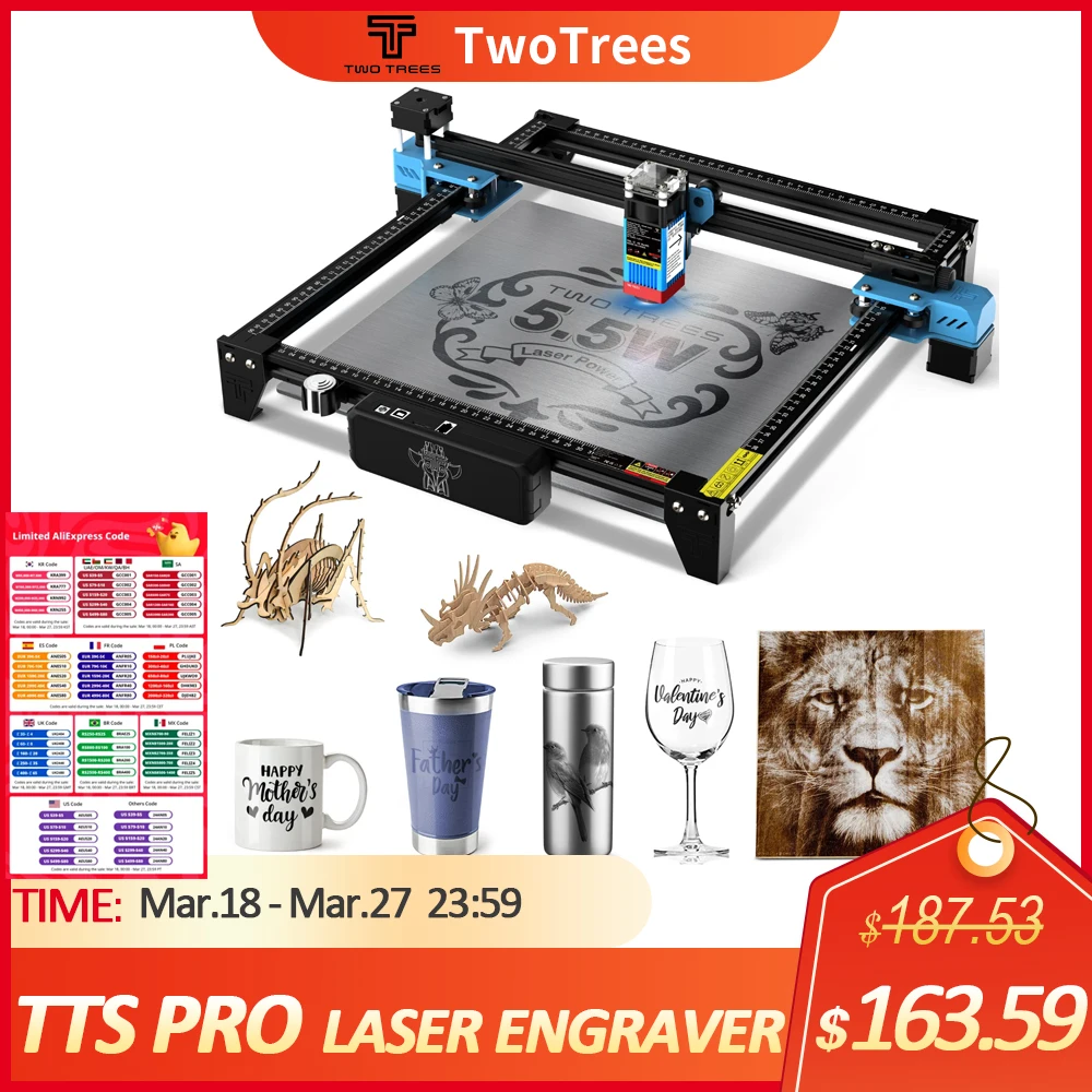 TwoTrees-TTS-10-TTS-55-Laser-Engraver-15W-40W-80W-Laser-Engraving ...
