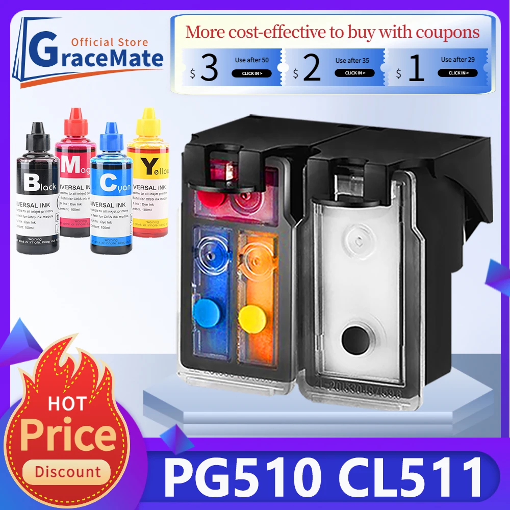 Replacement for Canon PG510 CL511 pg-510 Cartridge for Canon Pixma ...