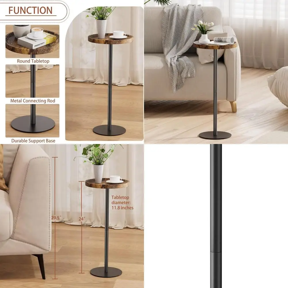 Compact Round Side Table for Home Use in Living, Bedroom, and Bathroom ...