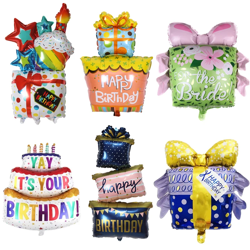 Happy-Birthday-Gift-Box-Foil-Balloons-Birthday-Party-Decoration ...