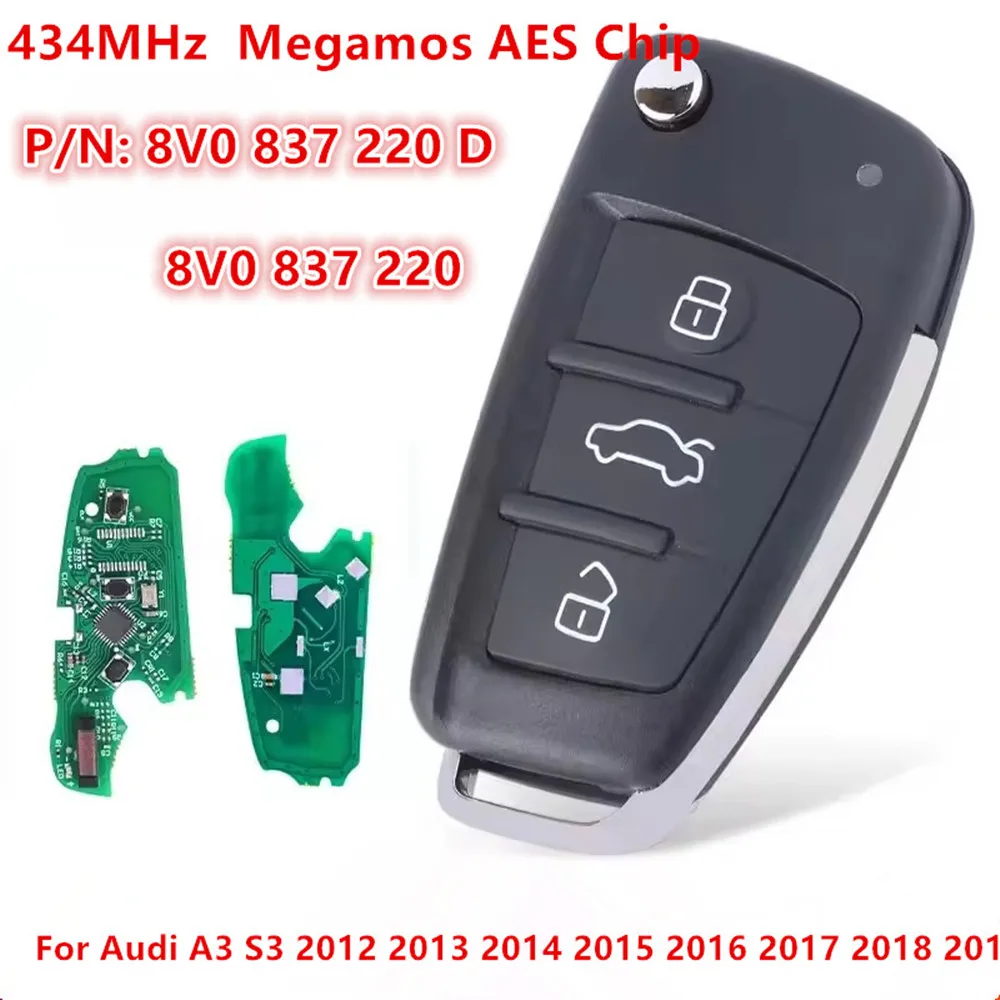 Keyless Entry Smart Remote Key Fob For Audi A3 S3 2012 2013 2014 2015 ...