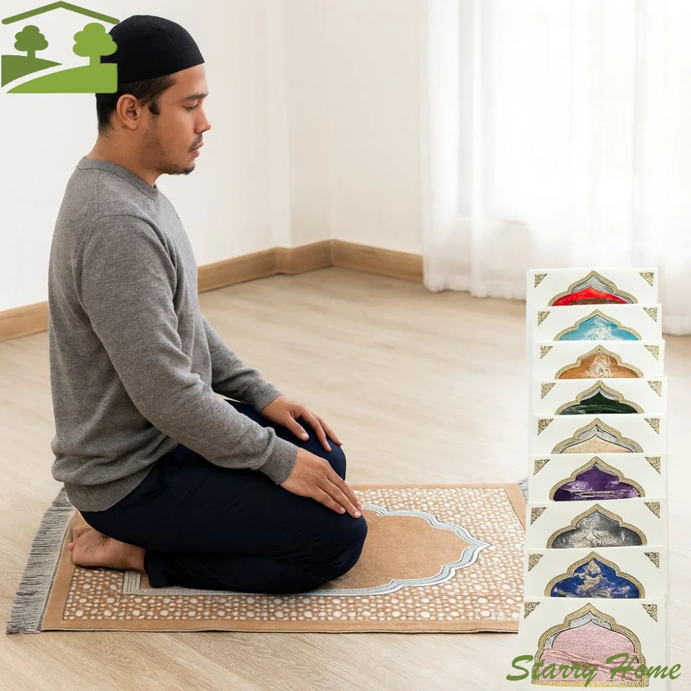 Portable Mat 70x110cm Muslim Prayer Rug Non-slip Rectangle Islamic ...