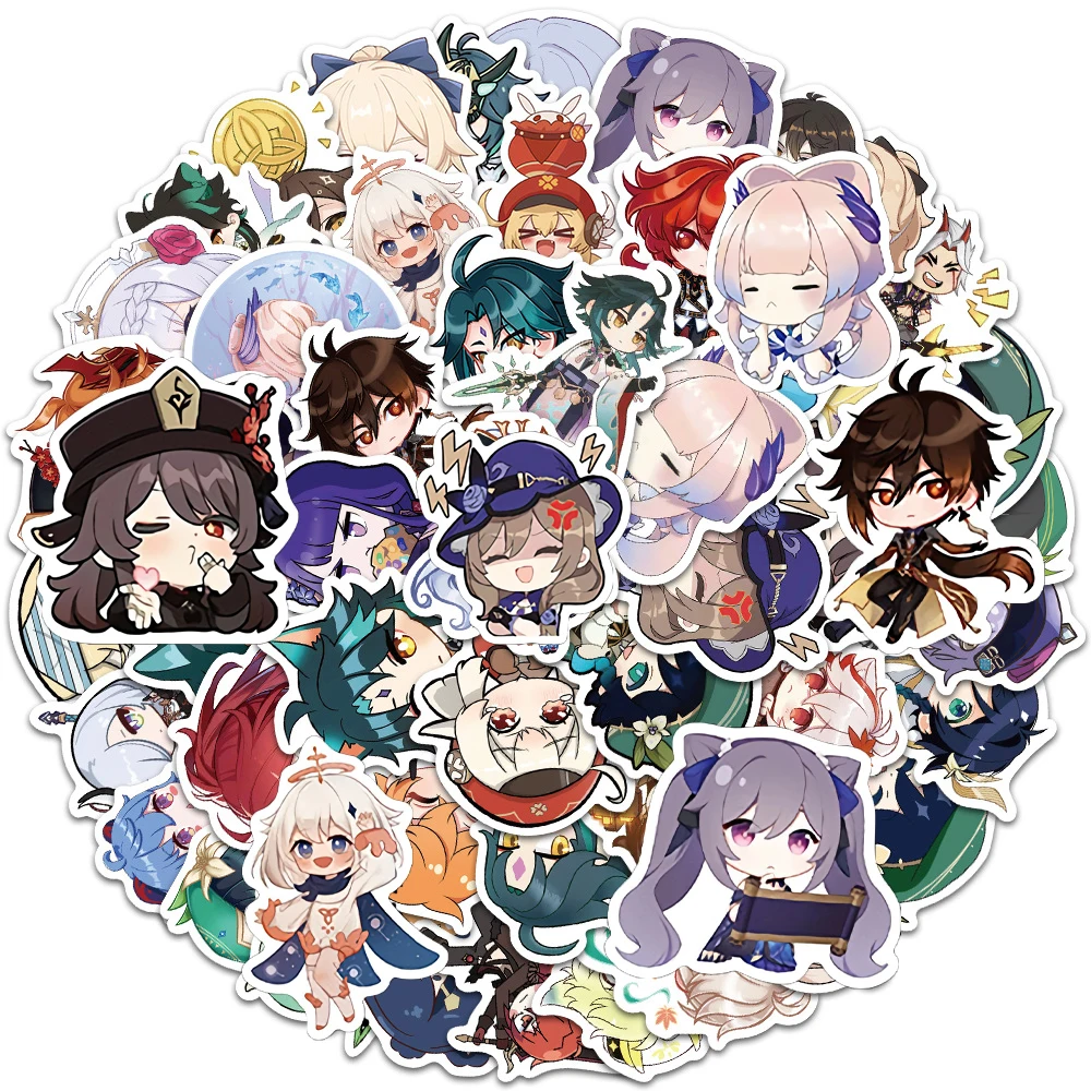 50-Piece-Set-Of-New-Game-Anime-Genshin-Impact-Exquisite-Decal-Stickers ...