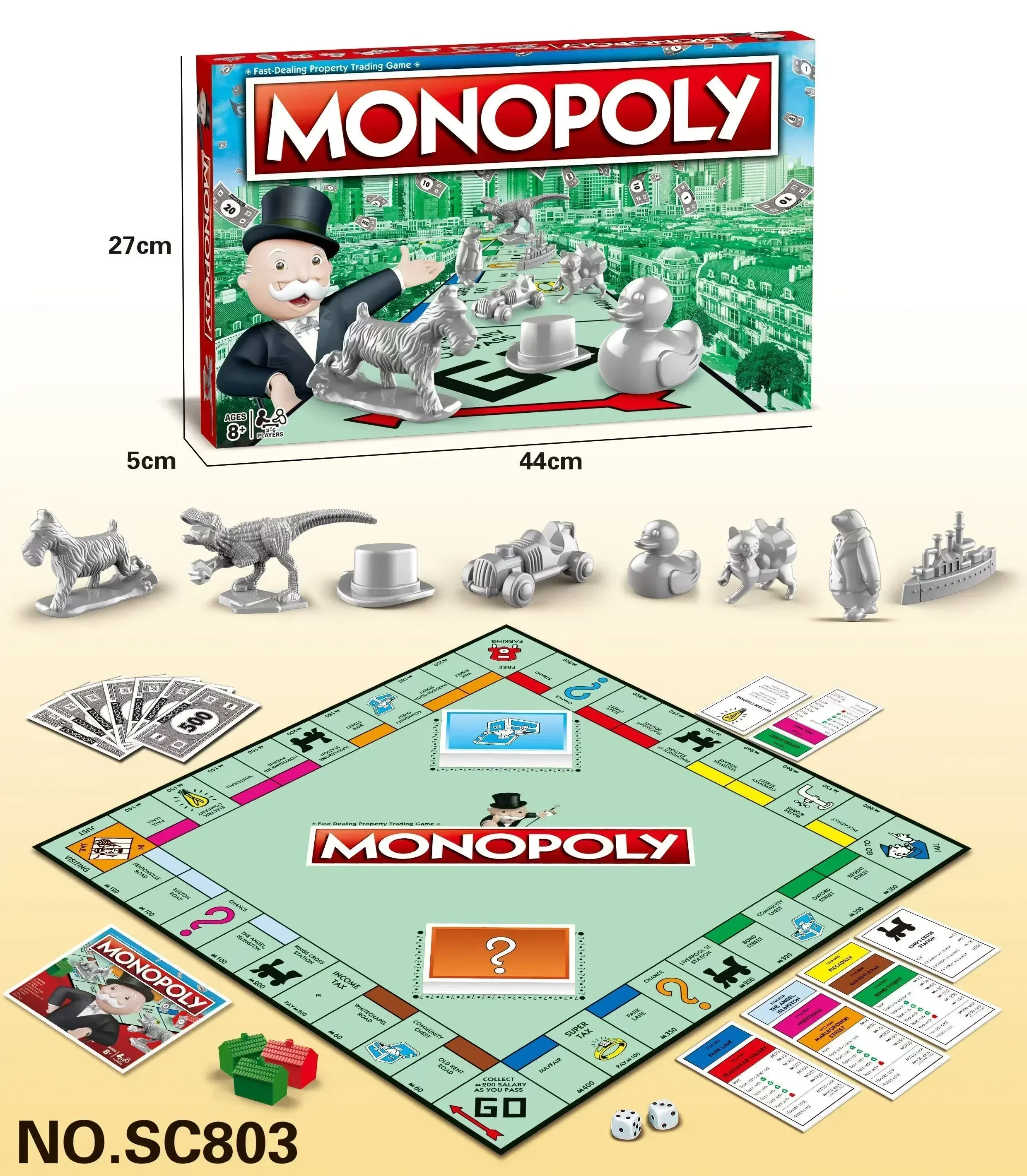 MONOPOLY-Ingl-s-Board-Game-Divers-o-para-Todas-as-Idades-Cl-ssico-Fam ...