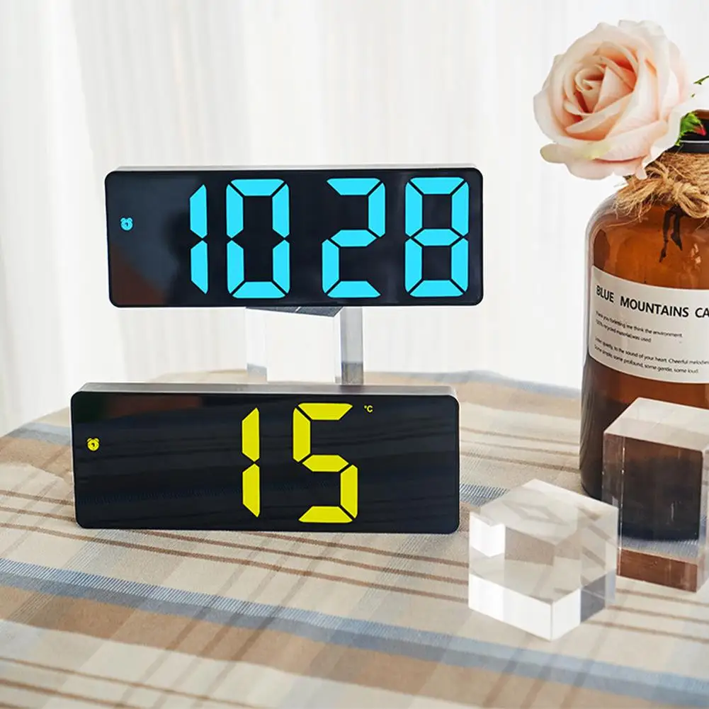 Creative-Number-Clock-Color-Nightlight-Temperature-Calendar-Alarm-Clock-LED-Large-Number ...
