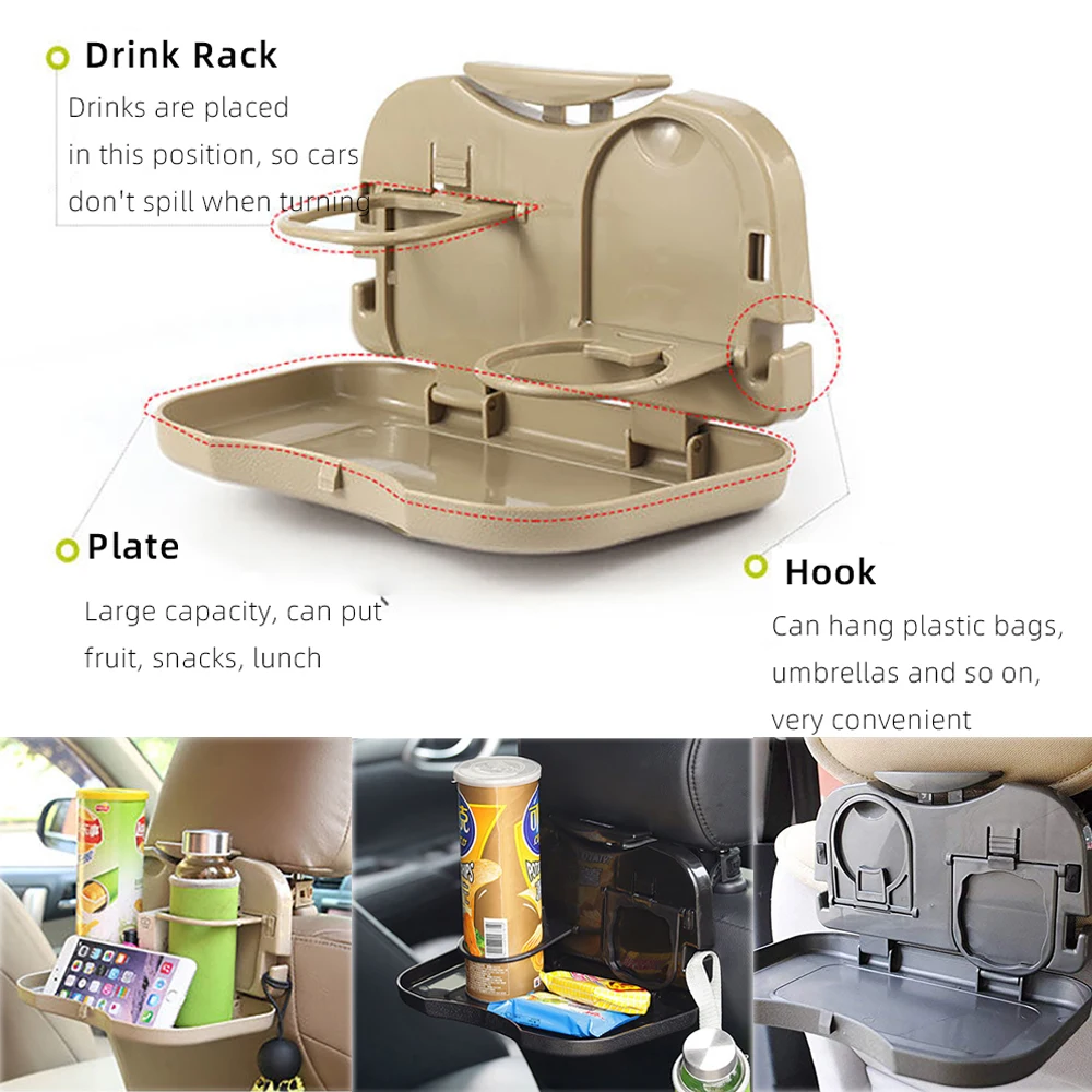 Folding Car Tray Table Food Backseat Dinner Plate Desk Automotive ...