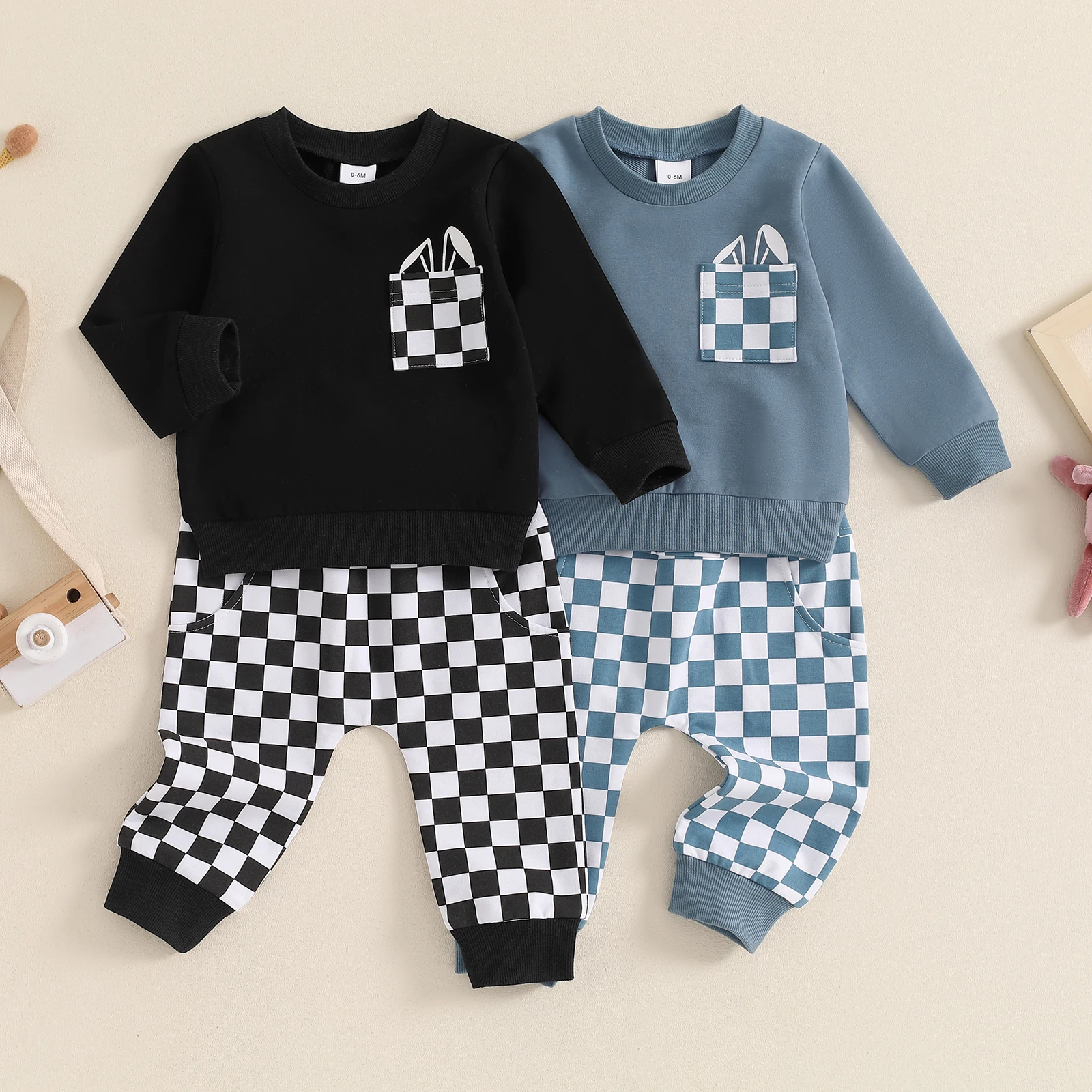 FOCUSNORM-0-3Y-Toddler-Baby-Boys-Autumn-Clothes-Sets-2pcs-Checkerboard ...