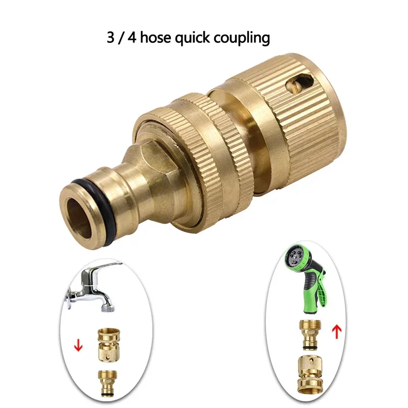 3-4-Inch-Brass-Garden-Hose-Connector-Quick-Connect-Swivel-Joint-for ...