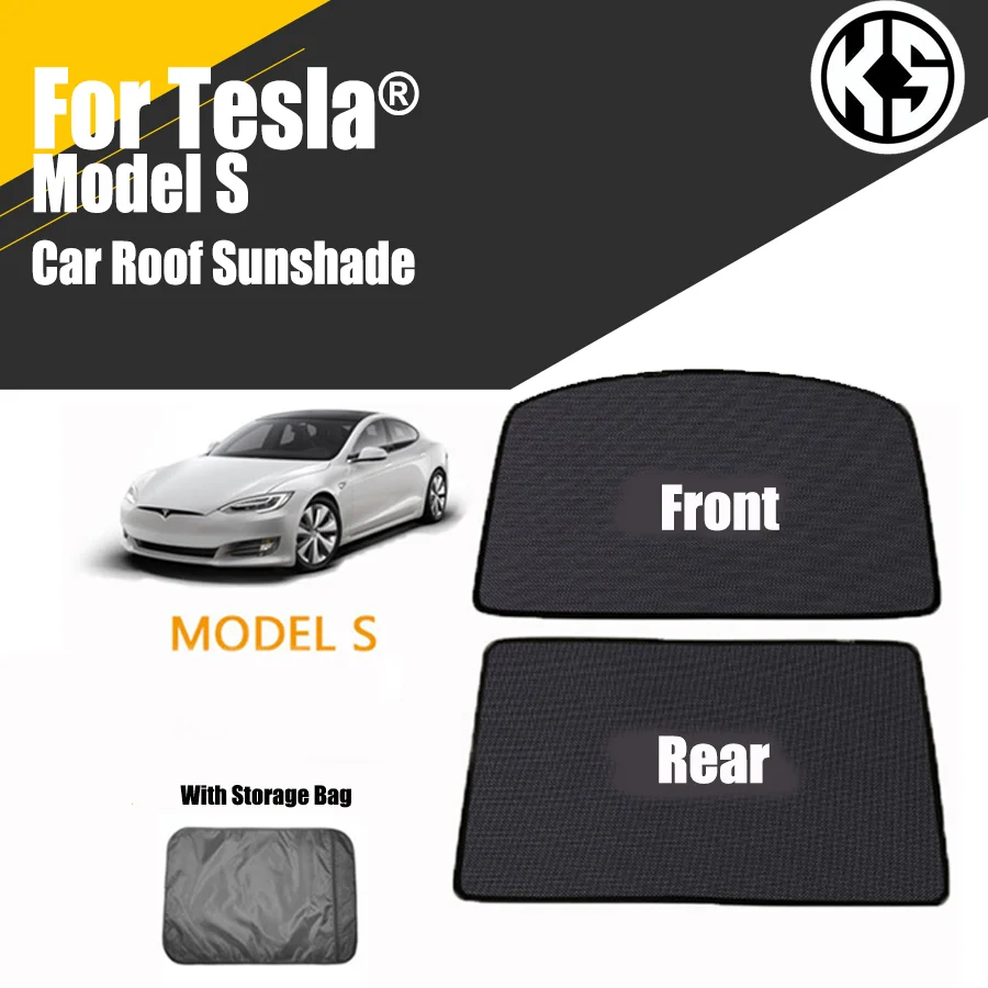 Car-Glass-Roof-Sunshade-For-Tesla-Model-S-2015-2021-Front-Rear-Open ...