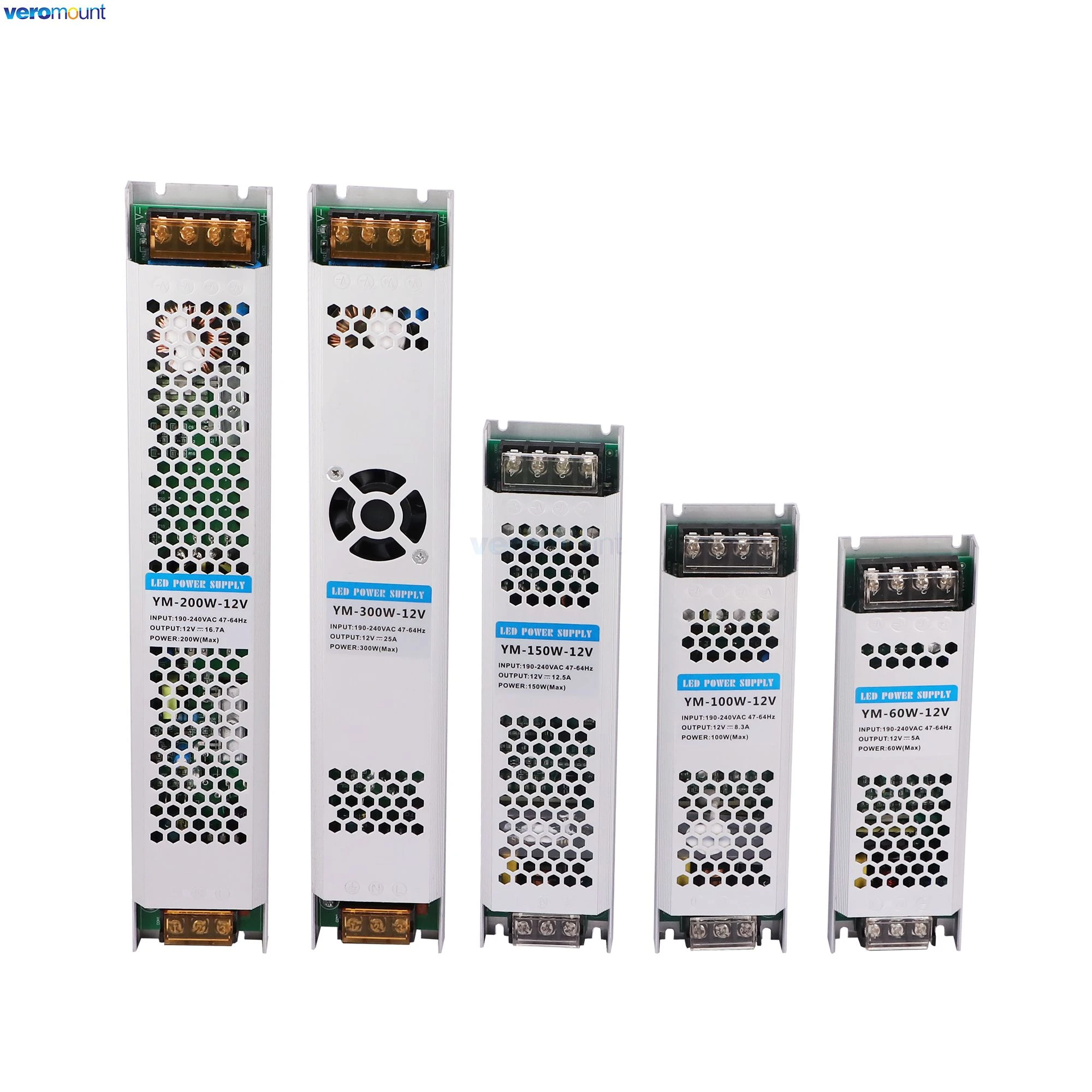 Ultra Thin Led Power Supply Dc 12v 24v Lighting Transformers 60w 100w 150w 200w 300w 400w Ac190 ...