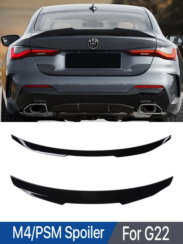 M Sport Glossy Black Psm M4 Style Rear Trunk Spoiler Bumper Wing For ...