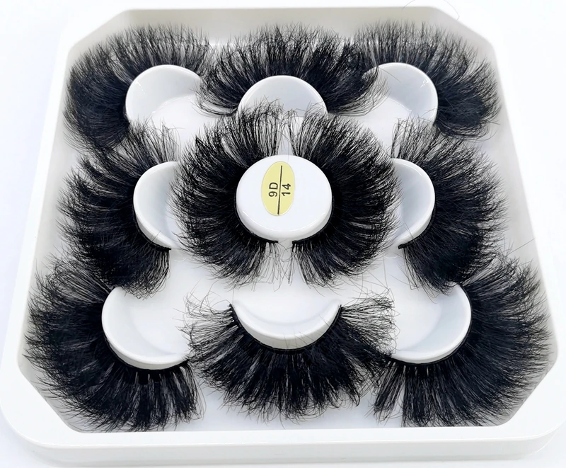 5-Pairs-25mm-3D-Mink-Lashes-Bulk-Russian-Volume-Fluffy-Natural-False ...