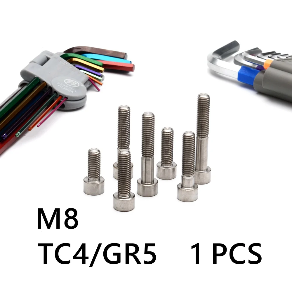 TC4/GR5 Bolt M8 Cup Head Hexagon Socket Titanium Screws 1PCS Bolts Motorcycle High Strength ...