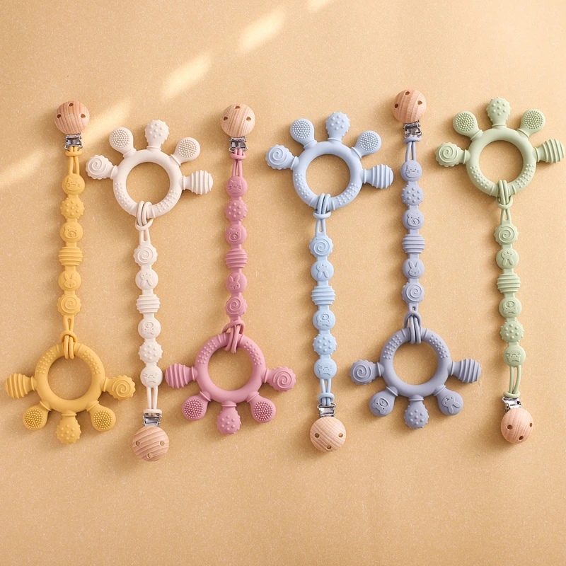 Baby-Silicone-Teether-Infant-Pacifier-Chain-Clip-Food-Grade-Silicone ...