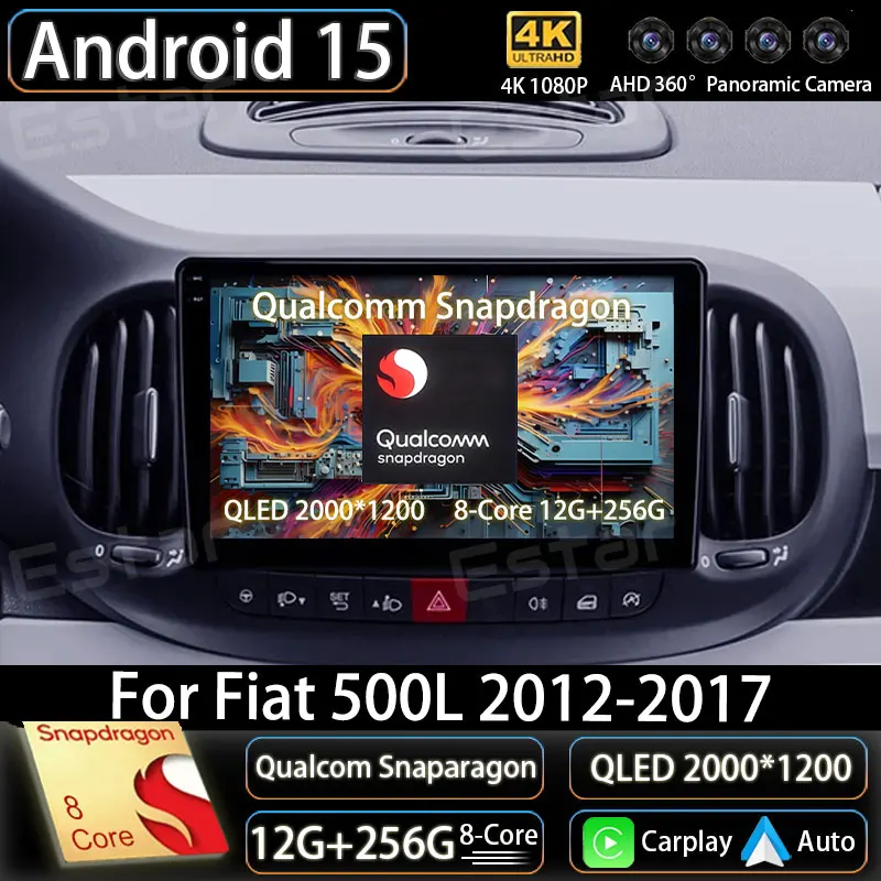 Android 15 Car Radio For Fiat 500L 2012 - 2017 GPS Multimedia Player ...