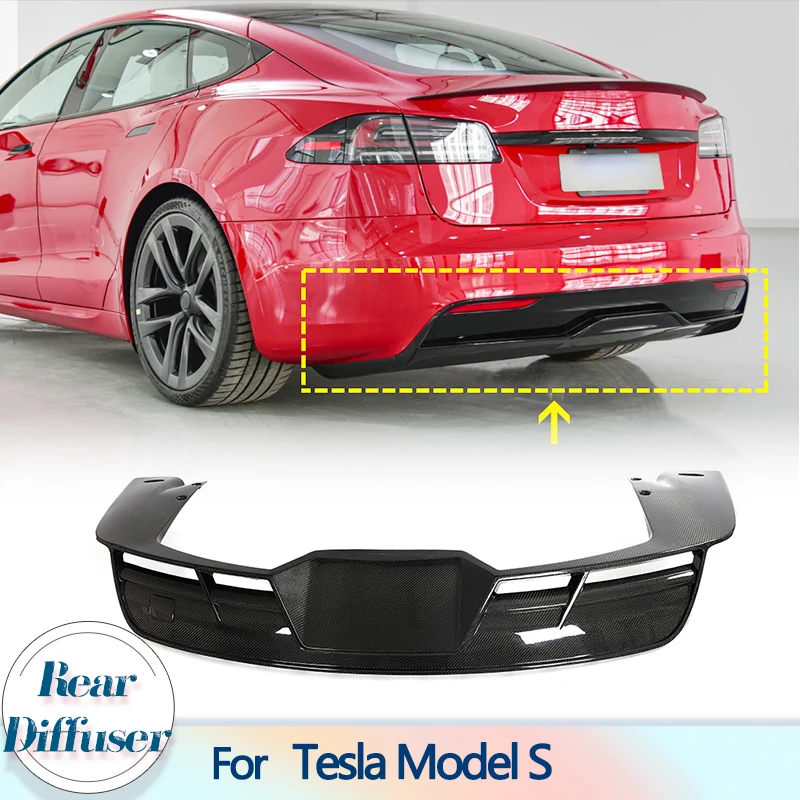 Car Rear Bumper Diffuser Lip Spoiler For Tesla Model S Sedan 4 Door ...