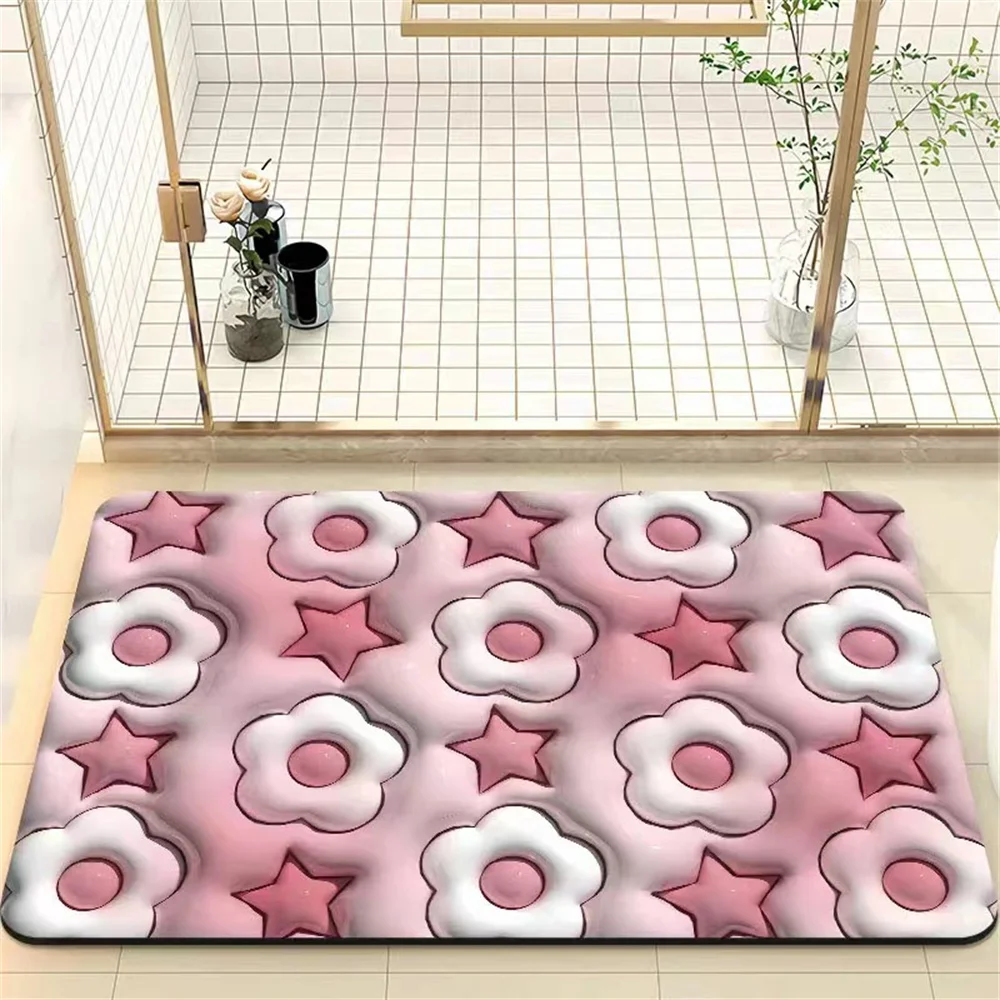 Non slip Bath Mat Smooth Trimming And Curly Storage Floret Antiskid ...