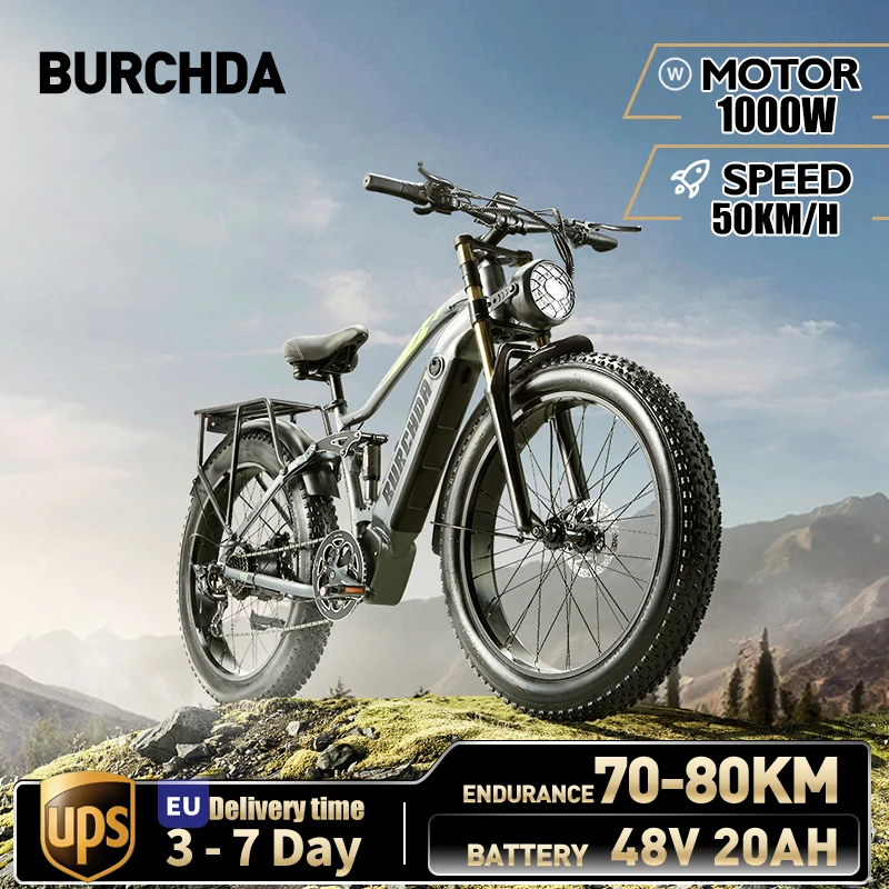 BURCHDA-RX80-1000W50KM-H-Mountain-Electric-Bicycle-48V20AH-Lithium ...