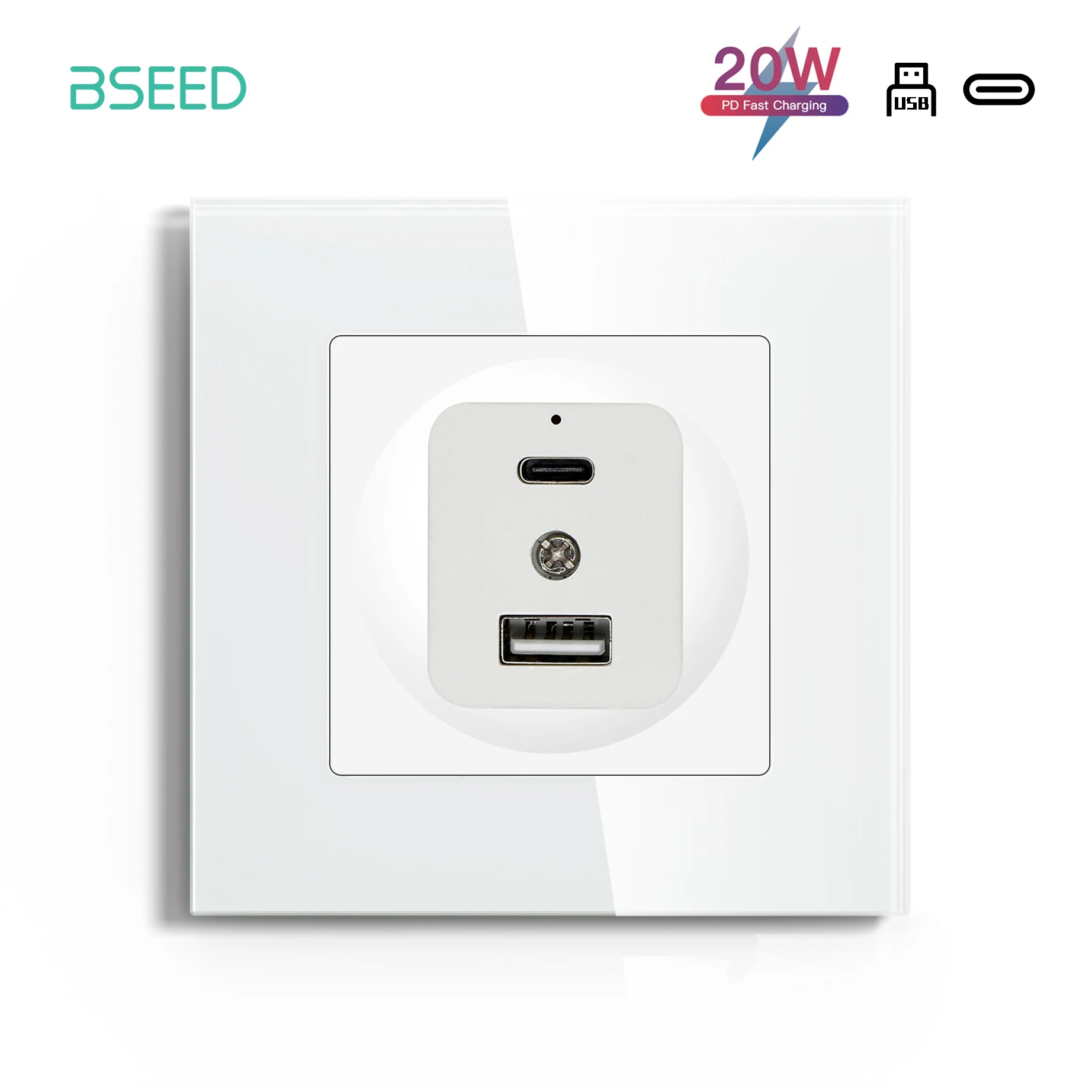 BSEED-Universal-2-Port-Wall-USB-Type-C-Socket-PD20W-Fast-Charge-for ...