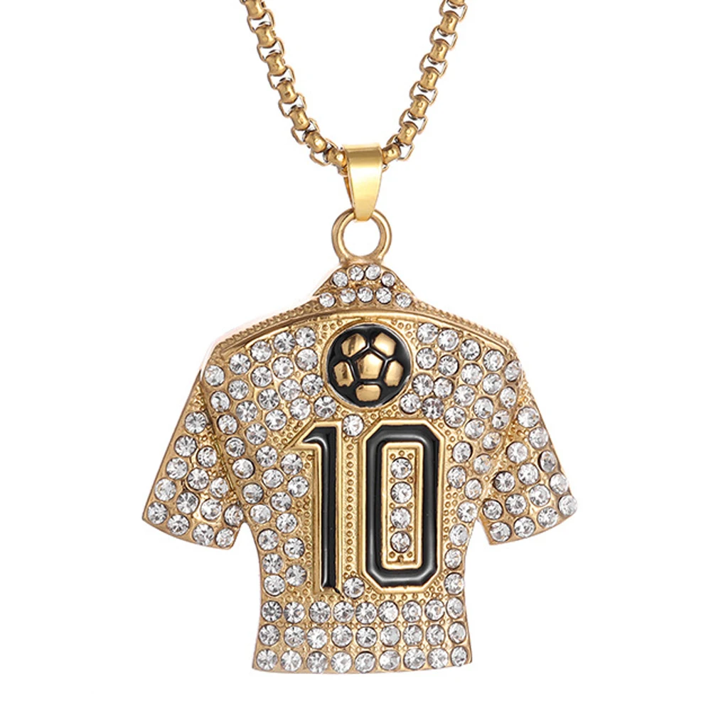Football Star Necklace ,CZ Necklaces for Messi Jersey Kids Number 10 ...