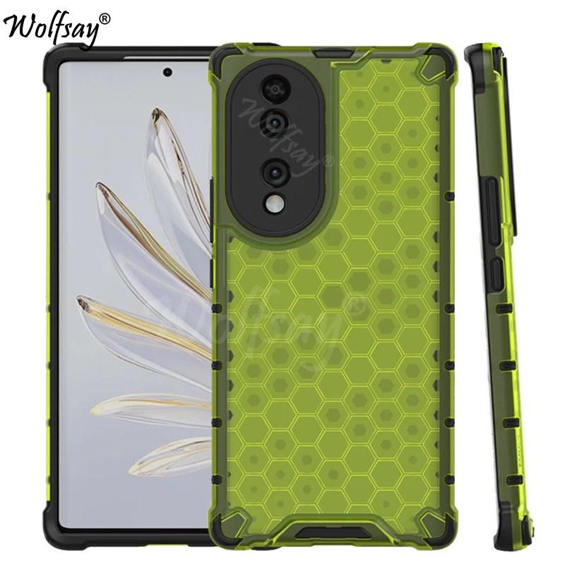 Shockproof-Transparent-Case-For-Honor-70-5G-Bumper-Honeycomb-Armor-Back ...