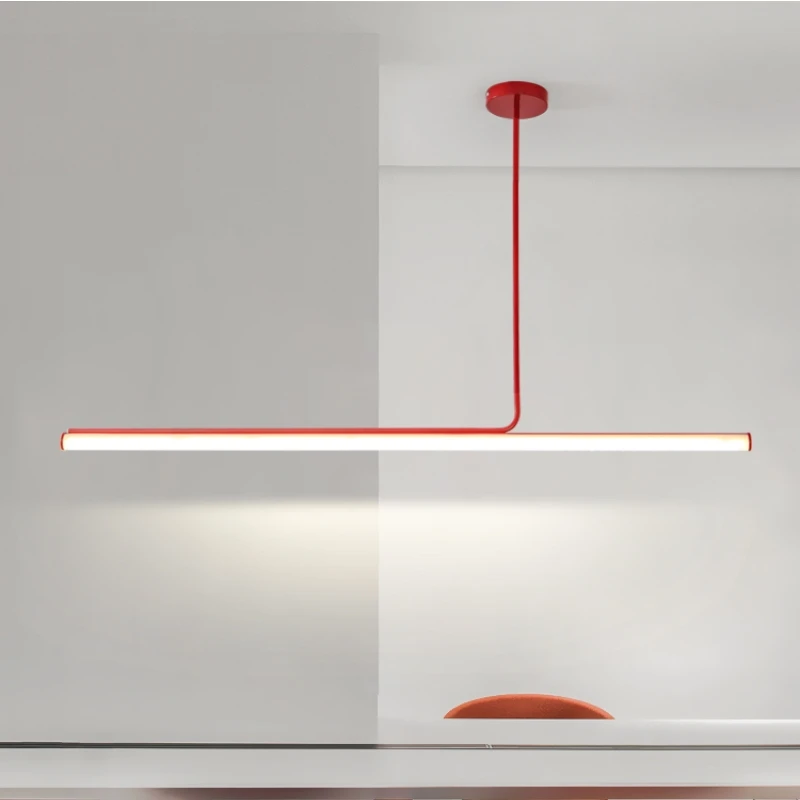 Retro-pendant-lights-minimalist-nordic-long-tube-Light-Dining-table ...