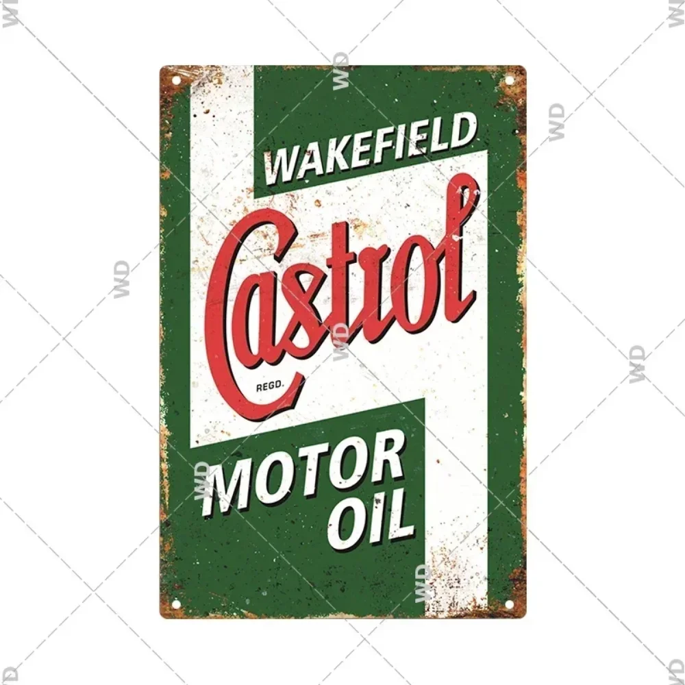 Castrol Motor Oil Tin Sign - Perfect for Vintage Garage Decor - Gas ...