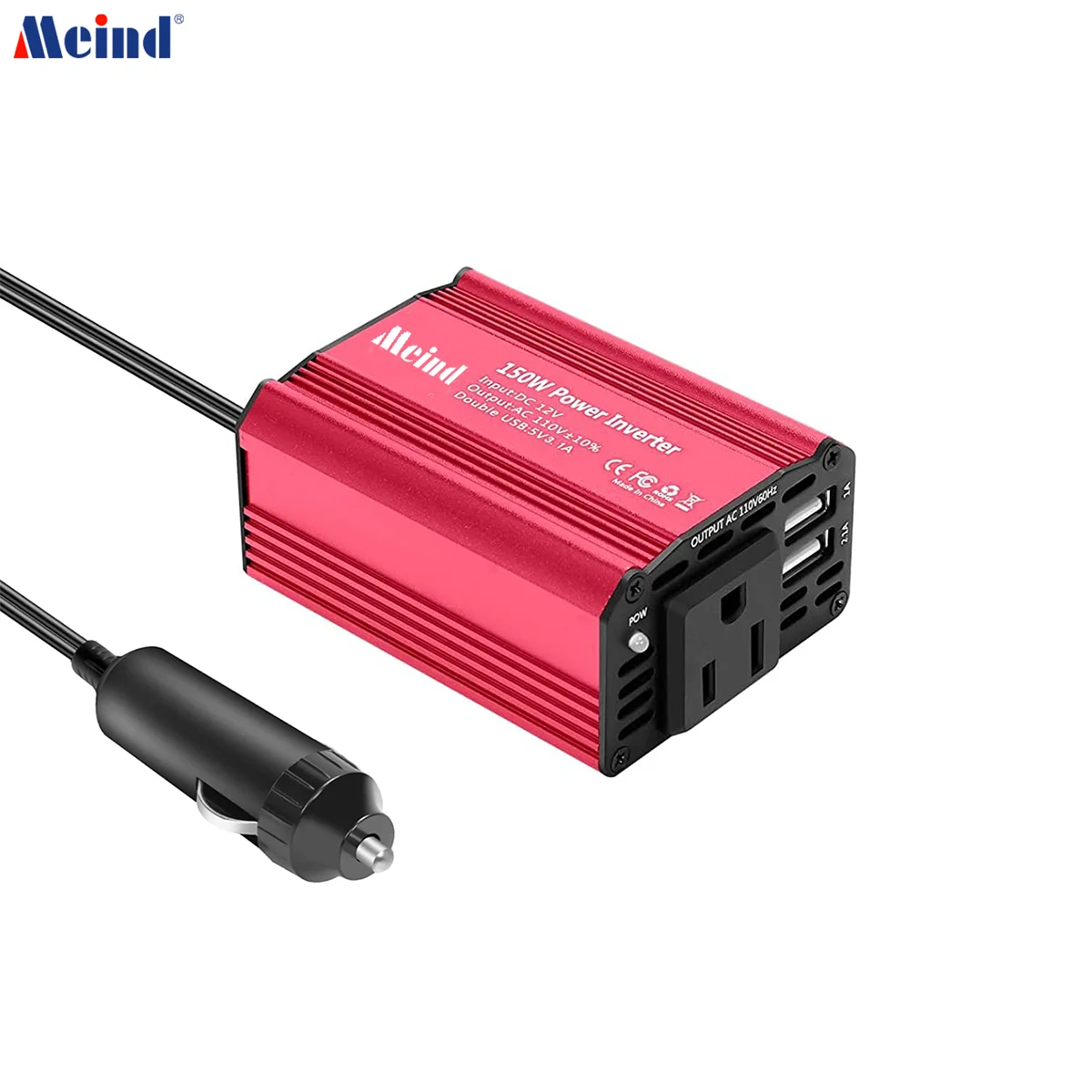 Meind-150W-Car-Power-Inverter-DC-12V-to-110V-AC-Converter-with-3-1A ...