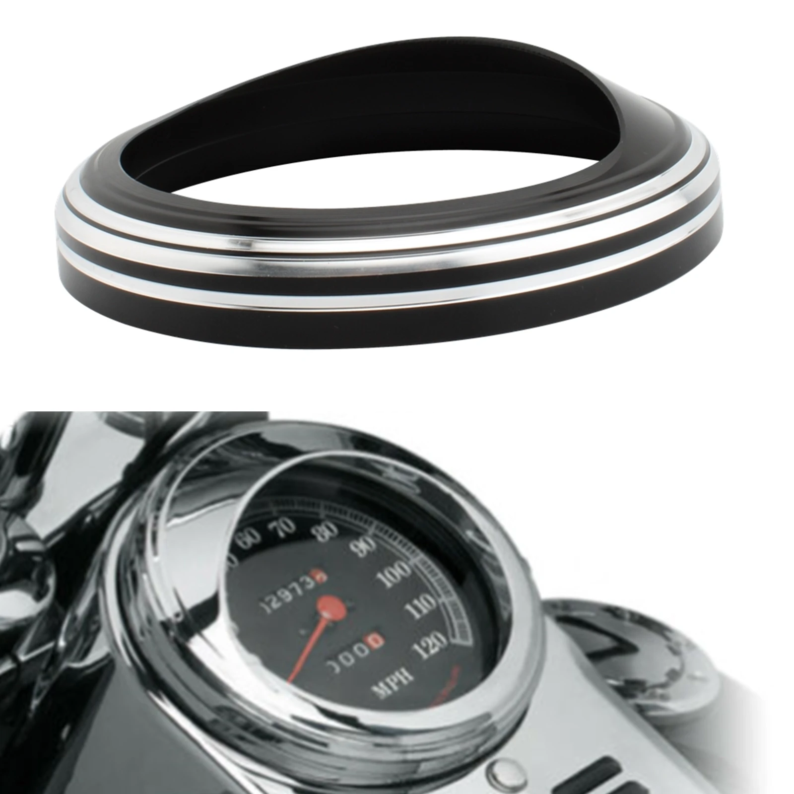 Motorcycle-Front-Speedometer-Gauges-Trim-Ring-Frame-Cover-Visor-For ...