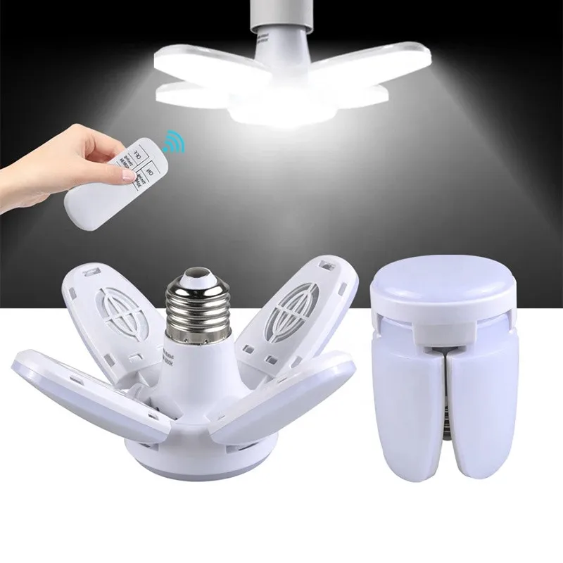 E27 Led Bulb Fan Blade Timing Lamp Ac85-265v 28w 360° Foldable Led ...