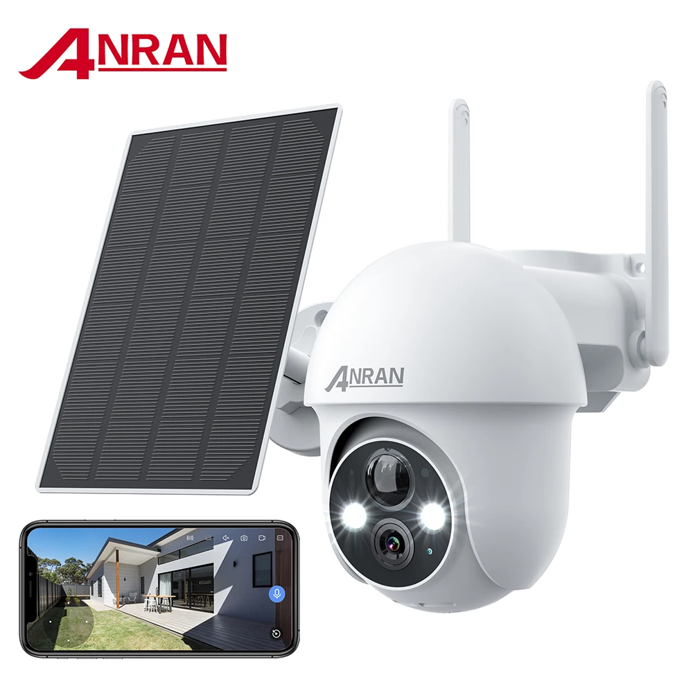 ANRAN-2K-Solar-Security-Camera-Spotlight-360-Wireless-Outdoor-IP66-Waterproof-PIR-Detection ...