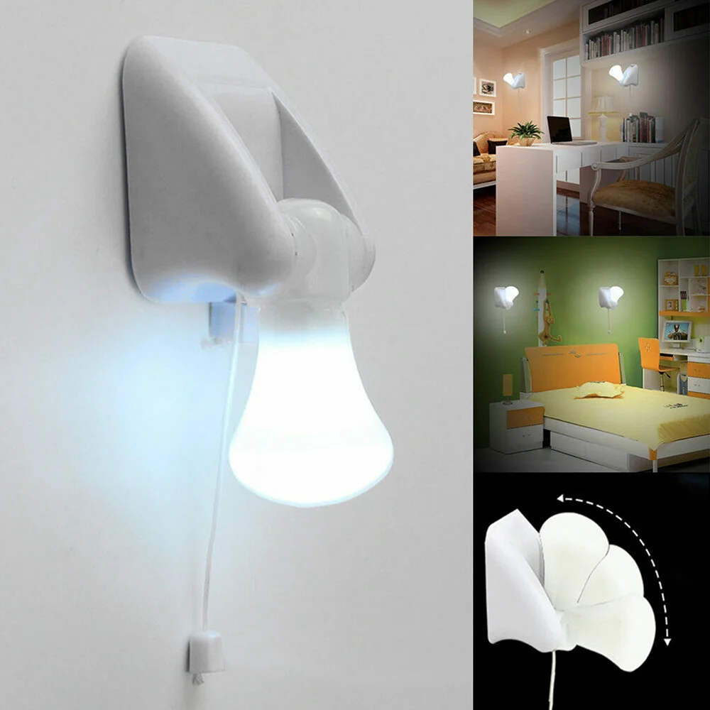 3-LED-Pull-Cord-Wall-Night-Lights-Cabinet-Closet-Table-Lamp-Self ...