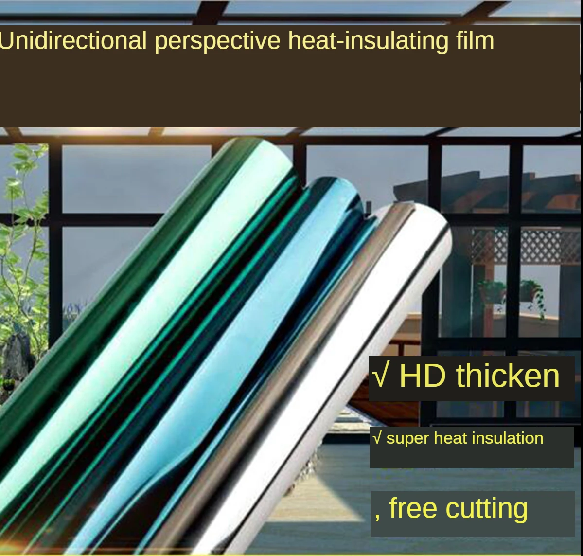 1m Mirror Window Film Self-adhesive Reflective Solar Film Privacy Glass ...
