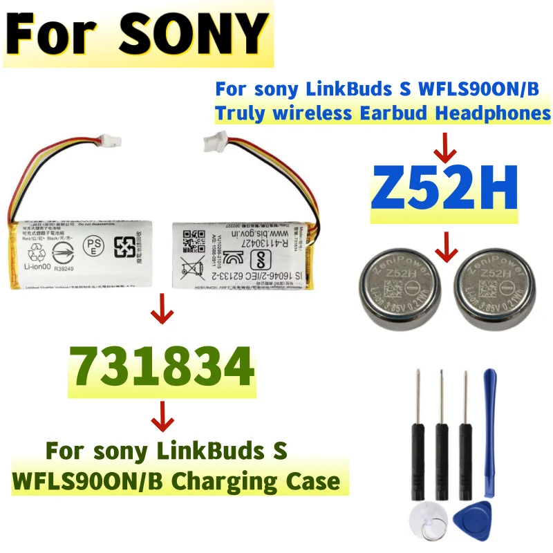 SwarKing Vervangende Accu Z32H Compatibel Met So-ny LinkBuds WFL900/H ...