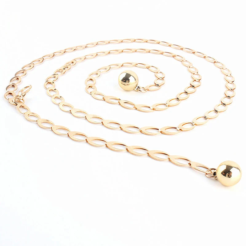 Sexy Women Belts New Streetwear Metal Chain Decorate Dress Belt ...