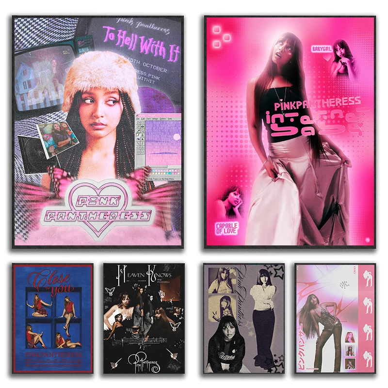 Pop Singer Pink P-Pantheress Vintage Millennium Music Aesthetic Poster ...