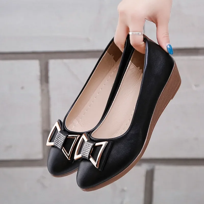 Cresfimix sapatos femininas women cute pointed toe soft leather slip on ...