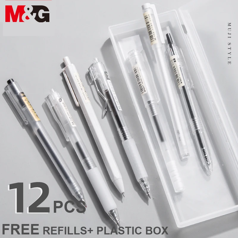 M-G-Ultra-Simple-Gel-Pen-0-5mm-black-Signature-Pen-0-35mm-Needle-Bullet ...