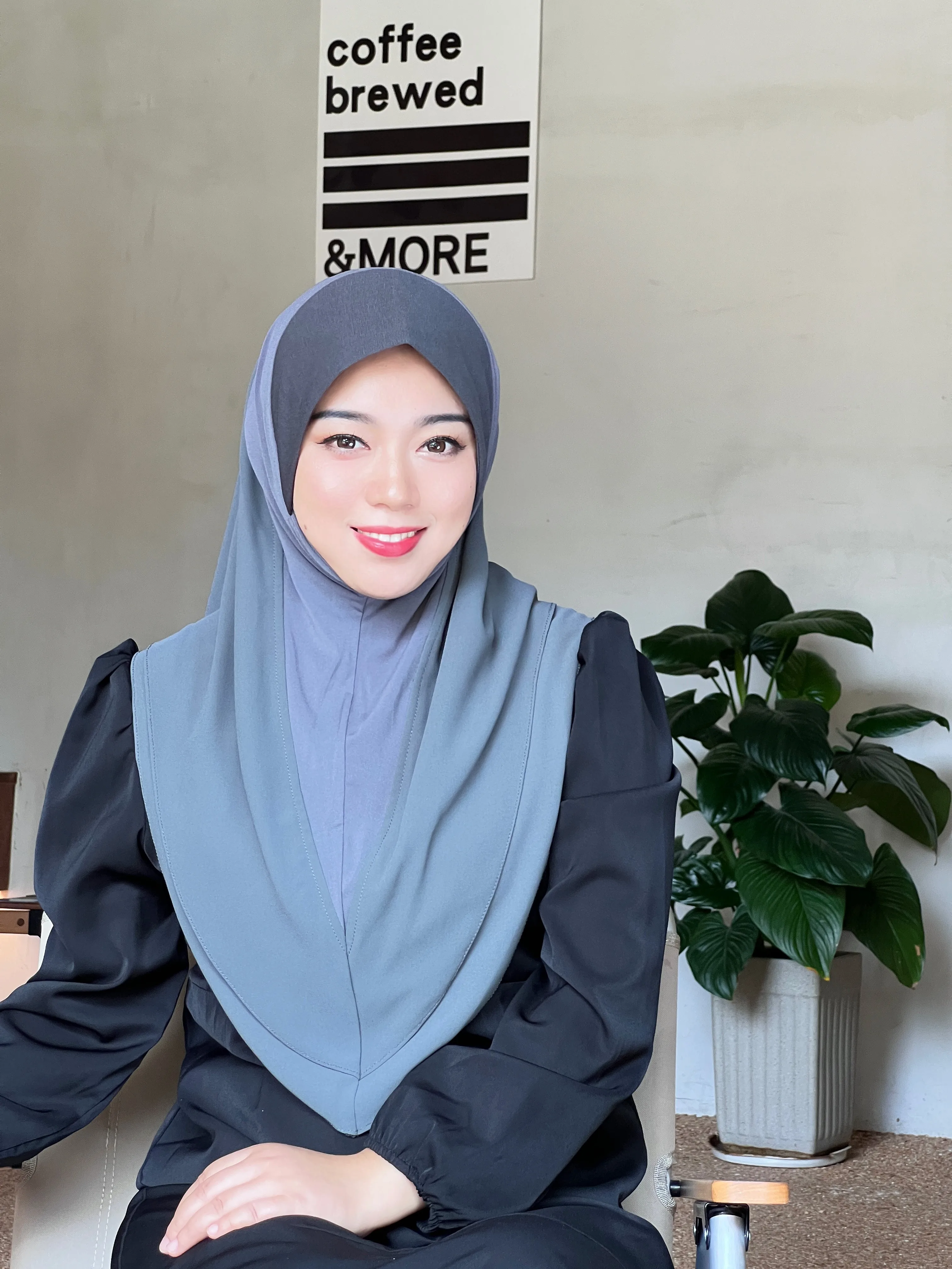 Comfortable-Hijab-Malay-Pullover-Turban-Double-Layer-Chiffon-Solid ...