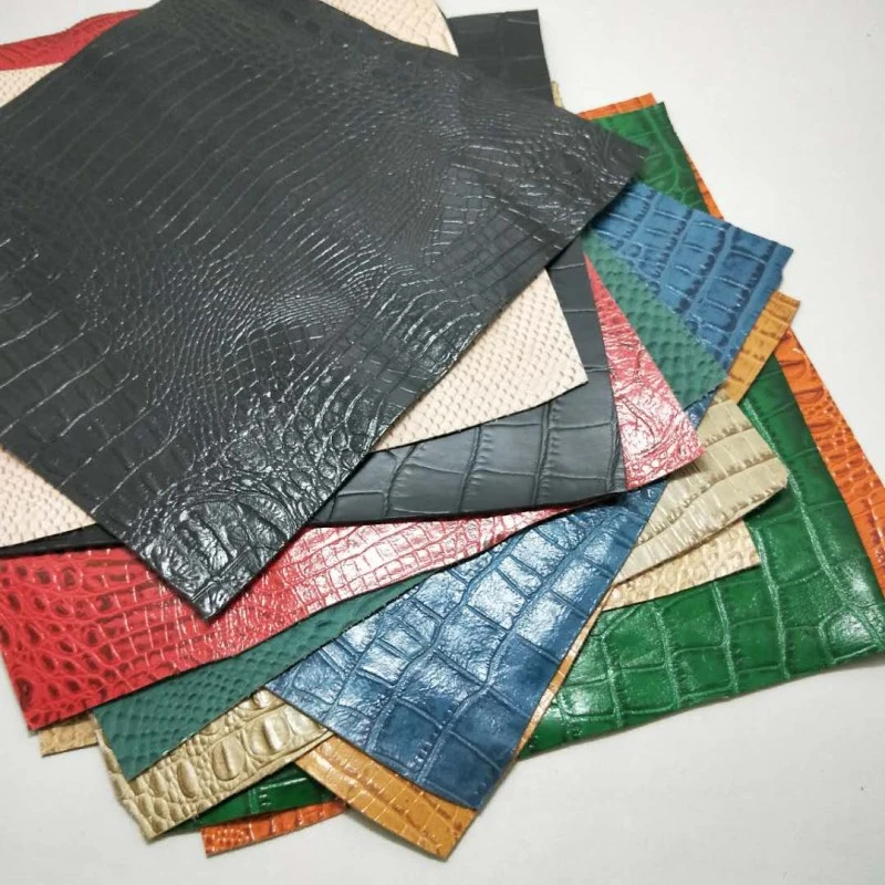Customized 1.1mm Thick Crocodile Pattern Two-layer Cowhide Embossed ...