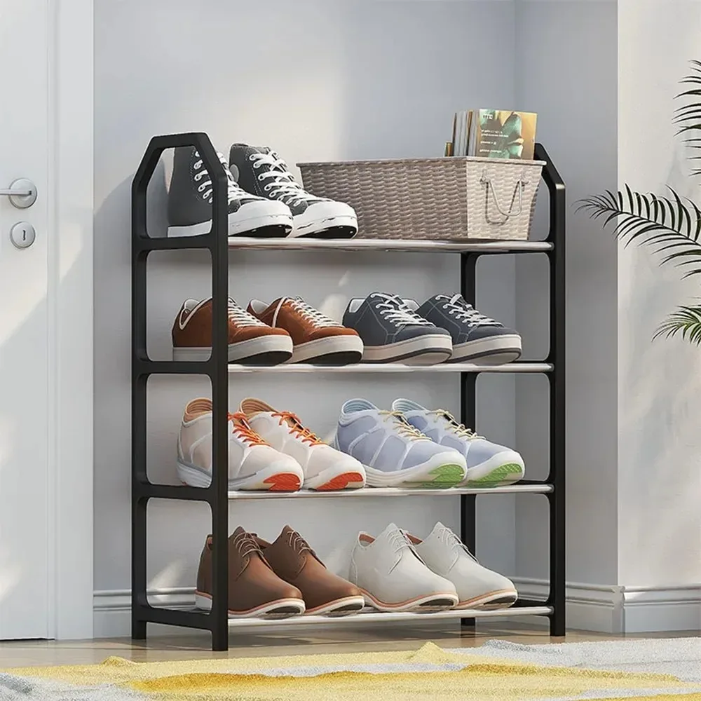 Simple-Shoe-Rack-Stainless-Steel-4-Layer-Assembled-Shoe-Rack-Living ...