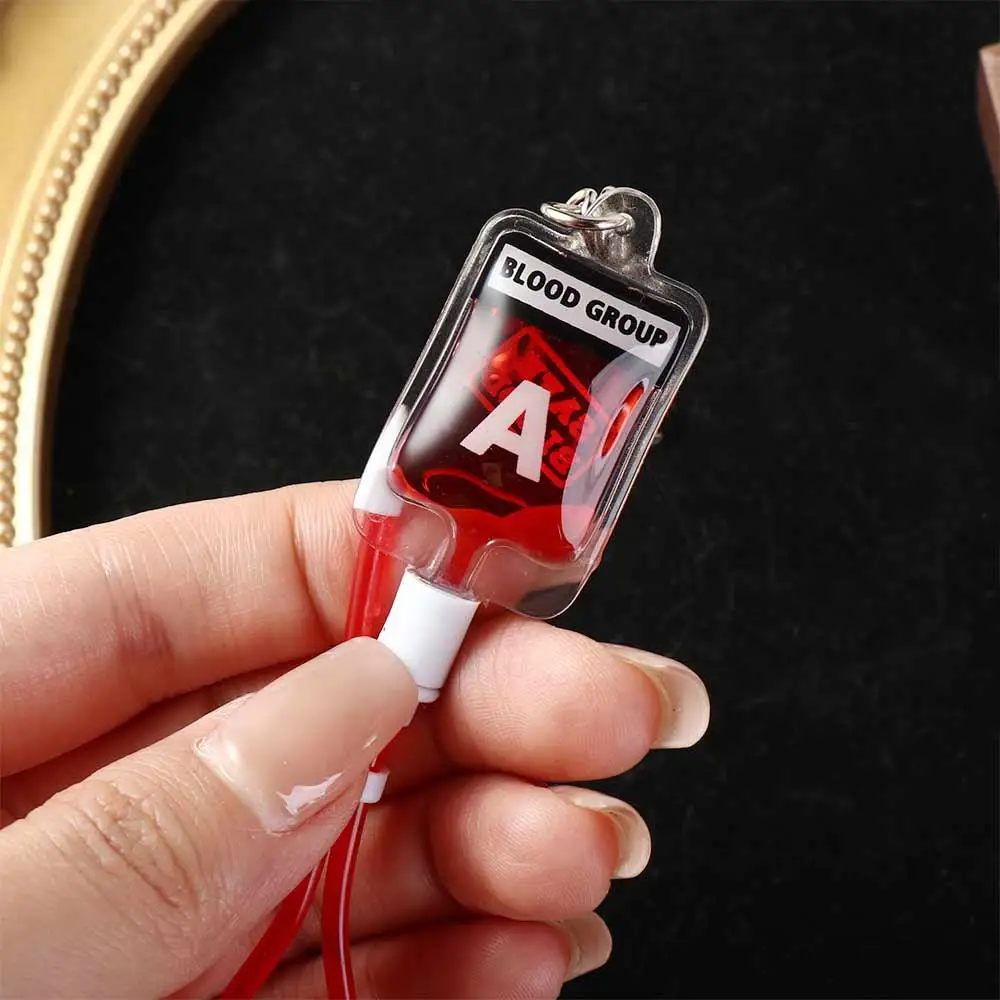 Type A B O AB Plasma Blood Bag Keychain PVC Unique Blood Bag Pendant ...