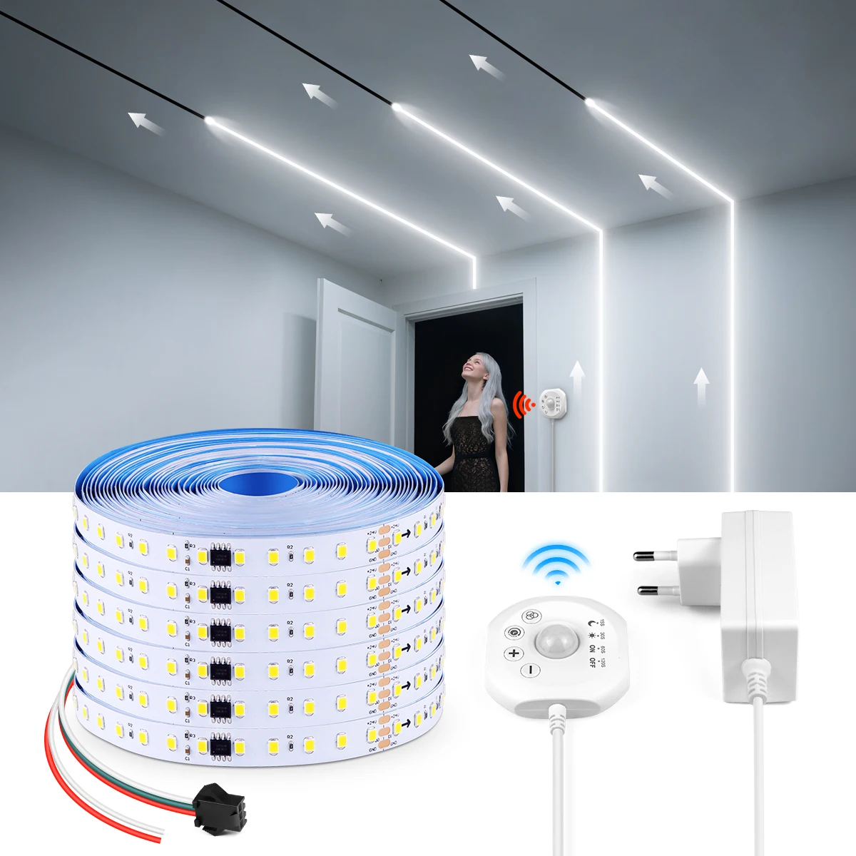 Running Water Flow Chasing LED Strip Lights 24V Motion Sensor Self ...