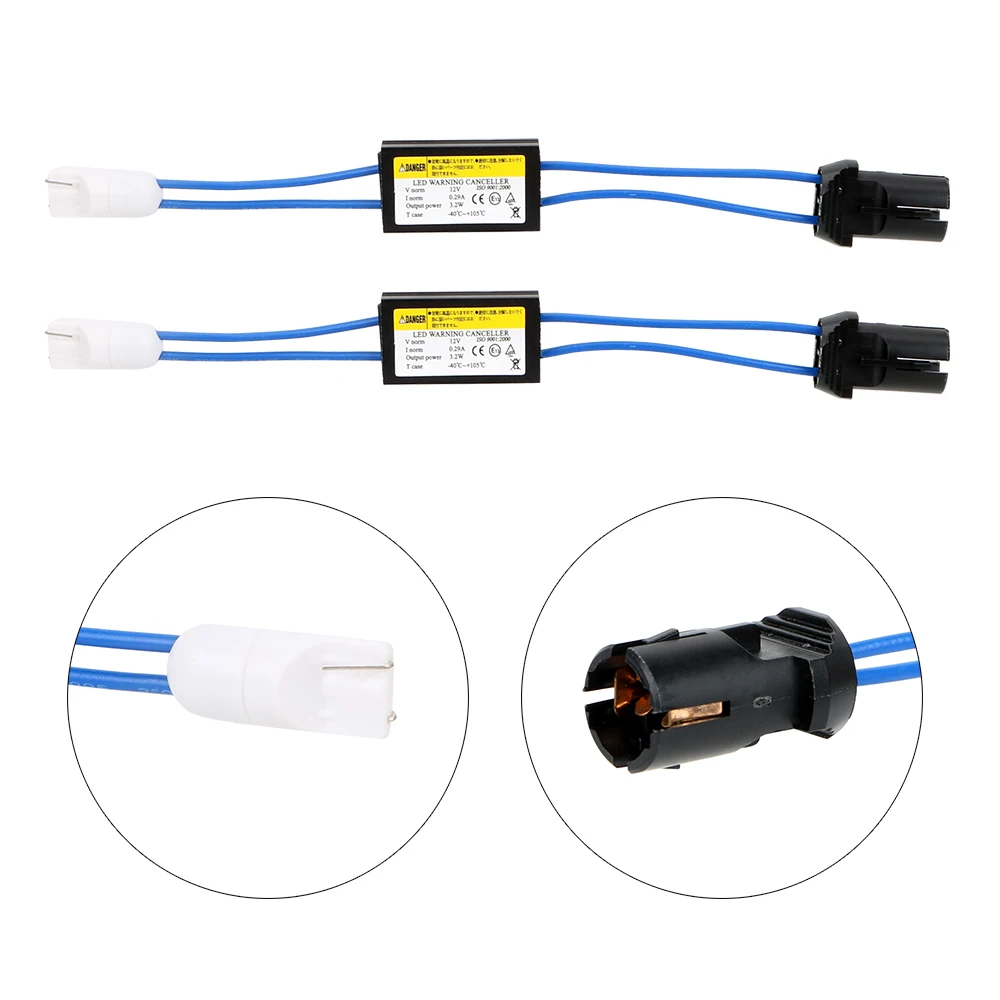 2-Pcs-Warning-Canceller-Decoder-Canbus-Cable-T10-12V-OCB-Load-Resistor ...