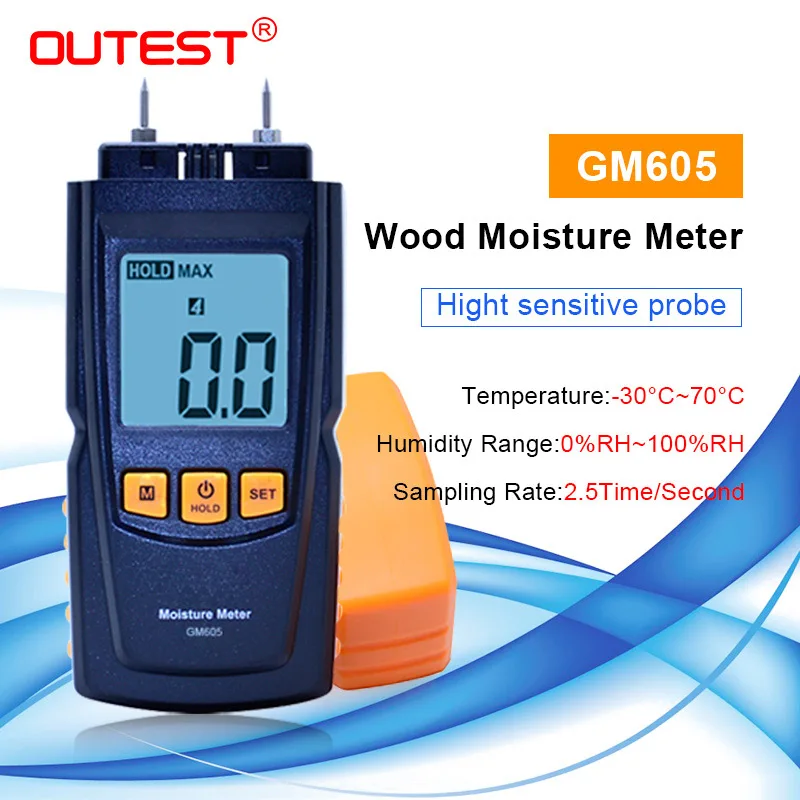 Digital LCD Display Wood Moisture Meter Humidity Tester Timber Damp ...