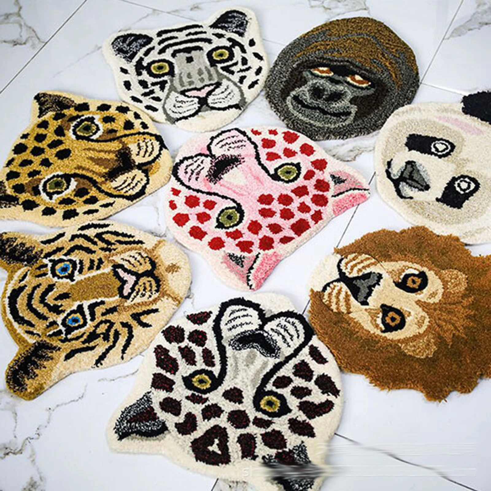 Plush Animal Carpet Rug Fashion Cute Cartoon Tiger Lion Soft Bathroom ...